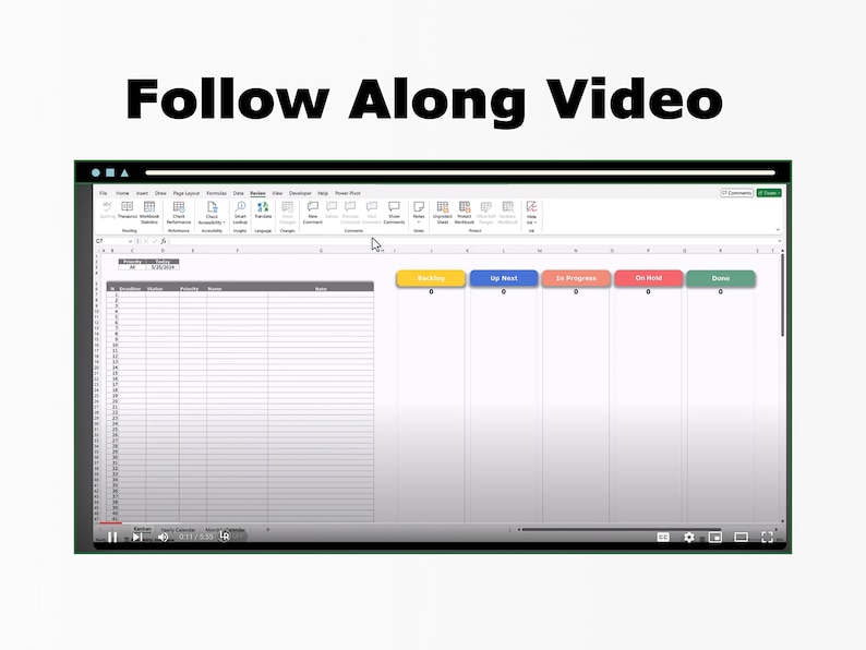 Ultimate Kanban Board Excel Template Project Tracker With Monthly ...