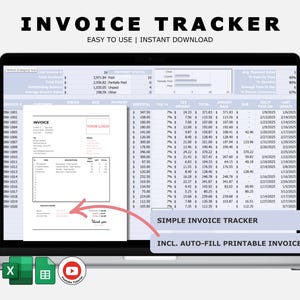 Excel Invoice Tracker With Auto-fill Printable Invoice, Payment ...