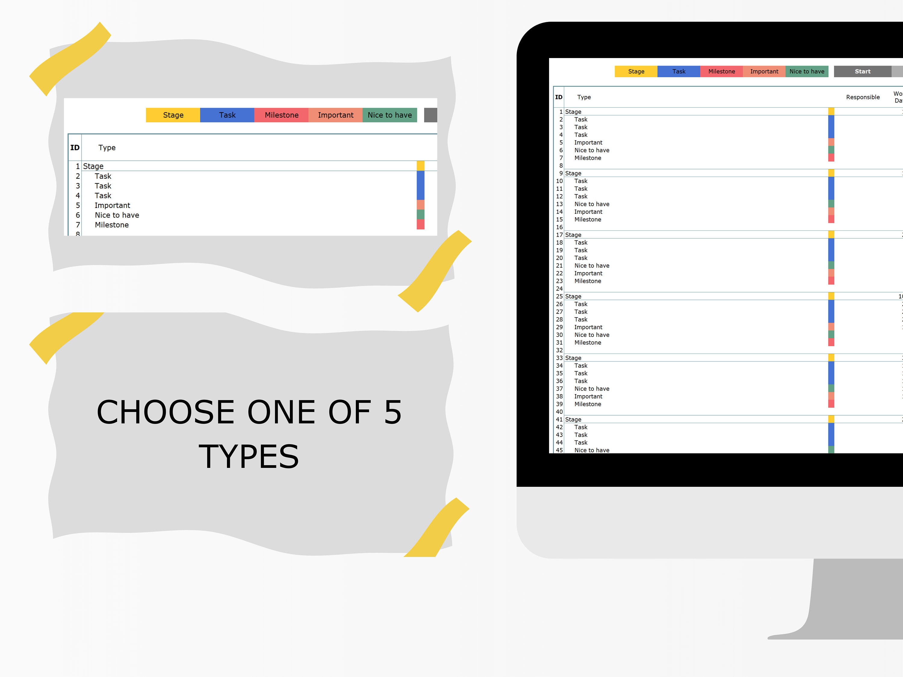 Eisenhower Matrix Kanban Board Gantt Chart Project Management Excel ...