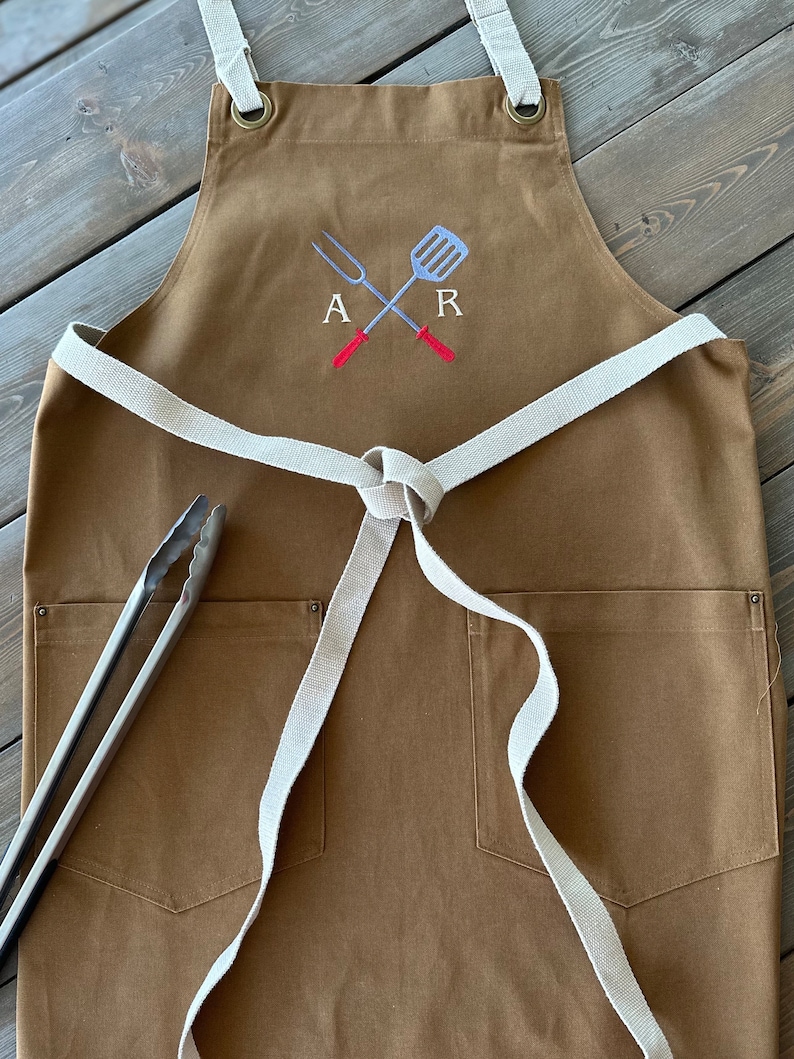 Custom Embroidered Apron Grilling BBQ Cooking Chef Kitchen Baking ...