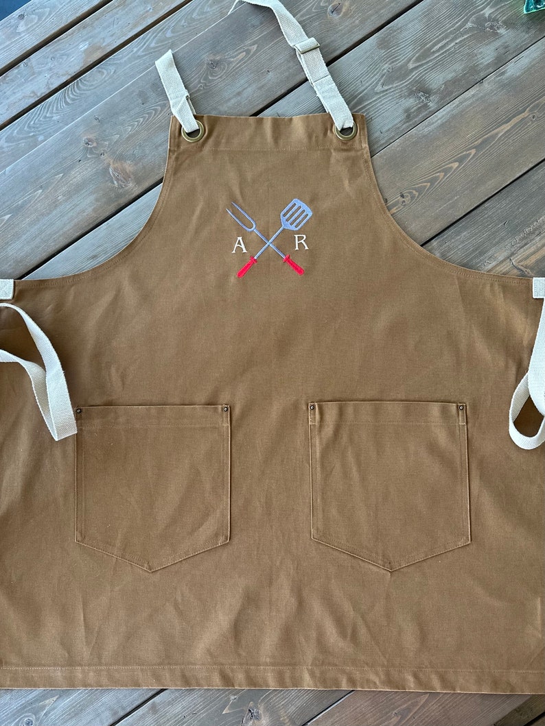 Custom Embroidered Apron Grilling BBQ Cooking Chef Kitchen Baking ...