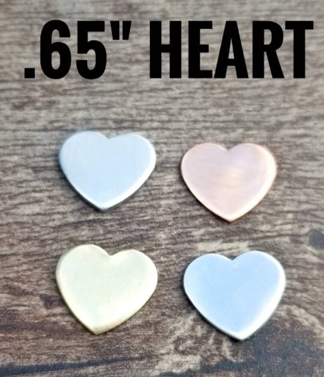 Heart Metal Blanks Qty (5) in 14g Aluminum, 14g Pewter, 18g Copper, or ...
