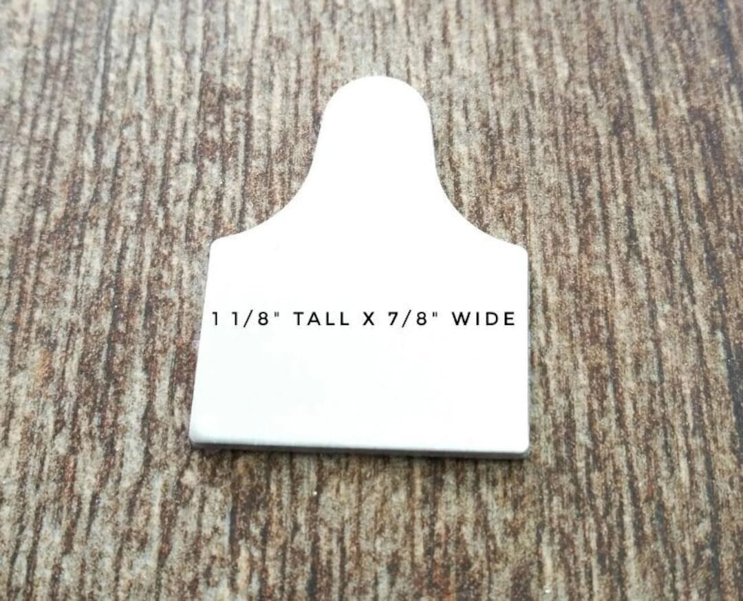 1 1/8" X 7/8" Cattle Tag Metal Blanks Qty (5) in 14g Aluminum, 14g ...