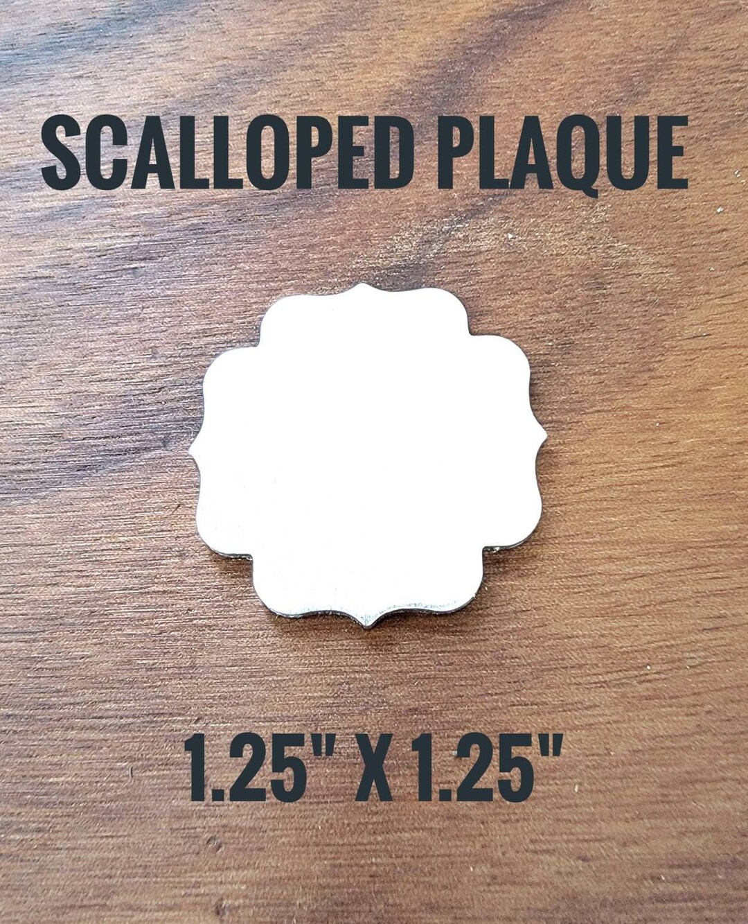 Large Scalloped Plaque Blank Qty (5) in 14g Aluminum, 14g Pewter, 18g ...