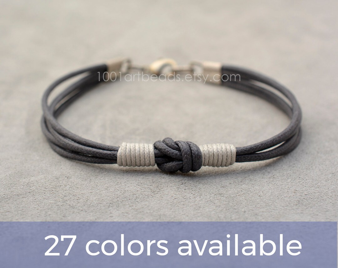 Love Knot Cotton Bracelet for Boyfriend, 2nd Anniversary Gift for Him ...
