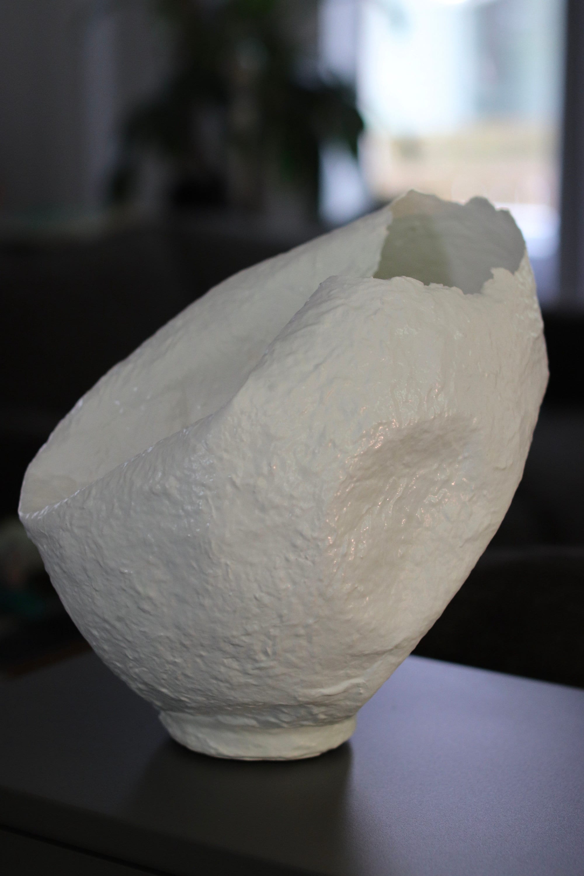 Paper Mache Vase, Acrylic Finish, White Exterior, White Interior - Etsy