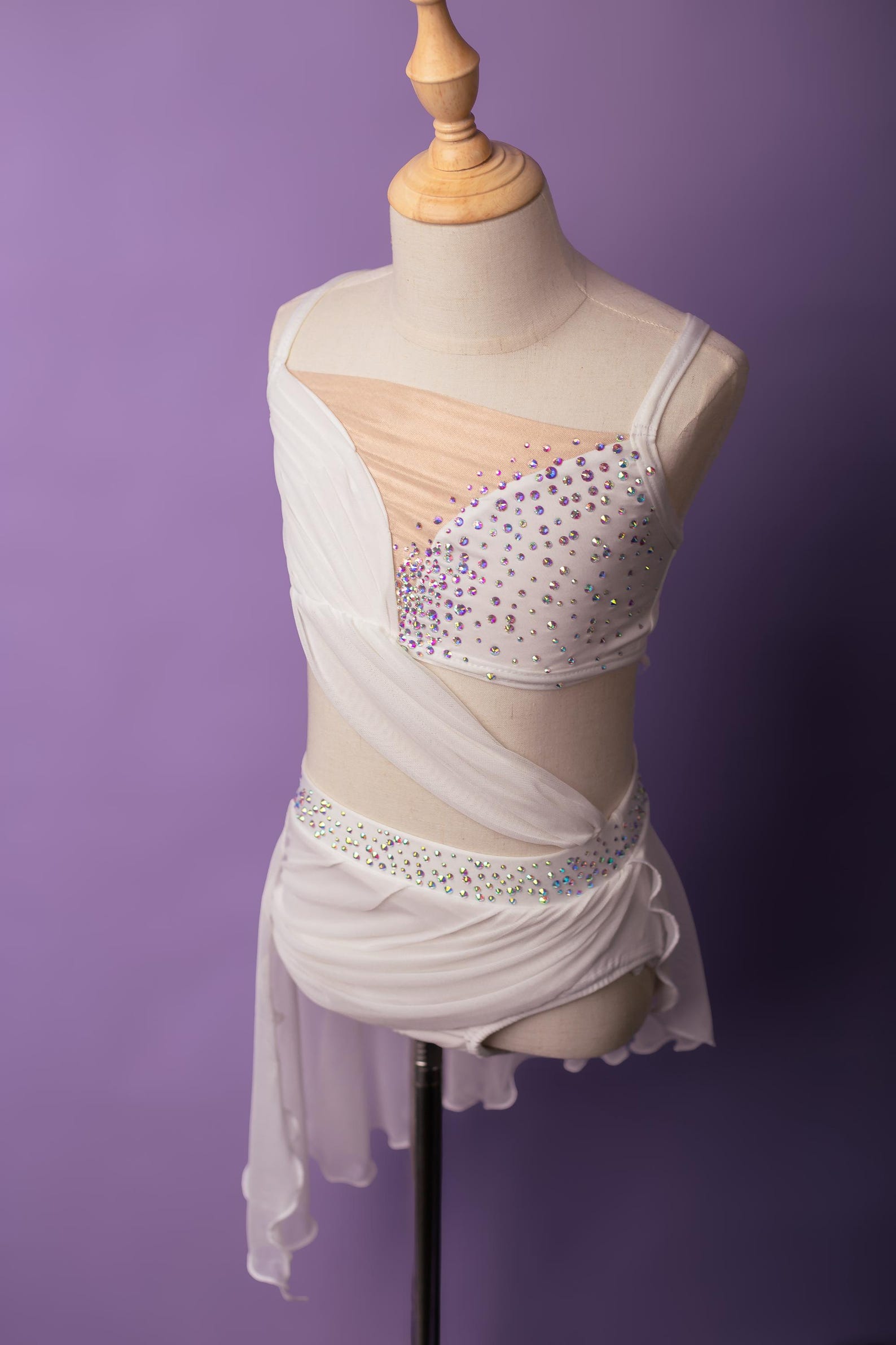 White Lyrical Dance Costume for Dancer White Competition Dance White ...