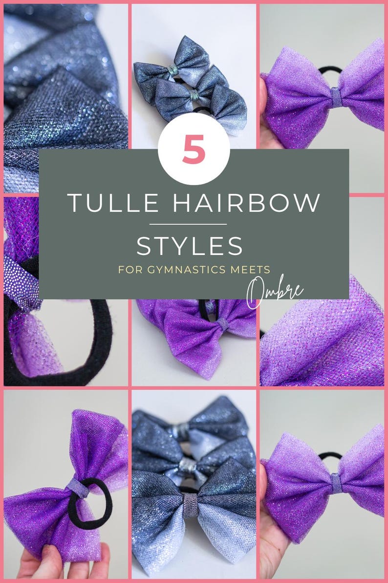 Mini Hair Bow Gymnastics Pigtail Bow Gymnastics Hairbow for Gymnast ...