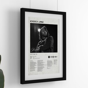 Kendrick Lamar Not Like Us Lyrics Poster, Kendrick Lamar Album Poster ...