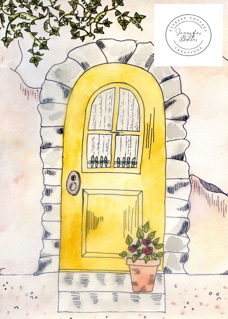Cottagecore Welcome Home - 5x7 Digital Watercolor Print - Etsy