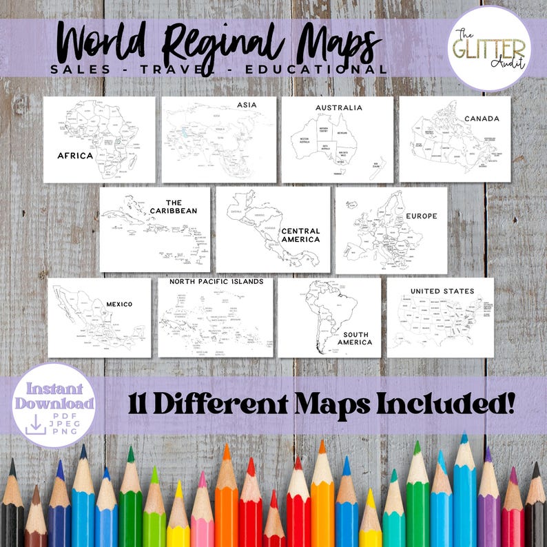 Printable World Map Coloring Pages – Continents, Countries & States ...