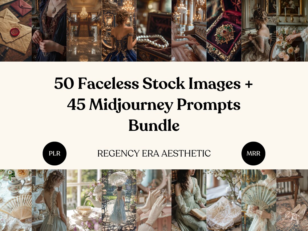 Regency Era Aesthetic Stock Photo Prompts Midjourney MRR PLR Bundle ...