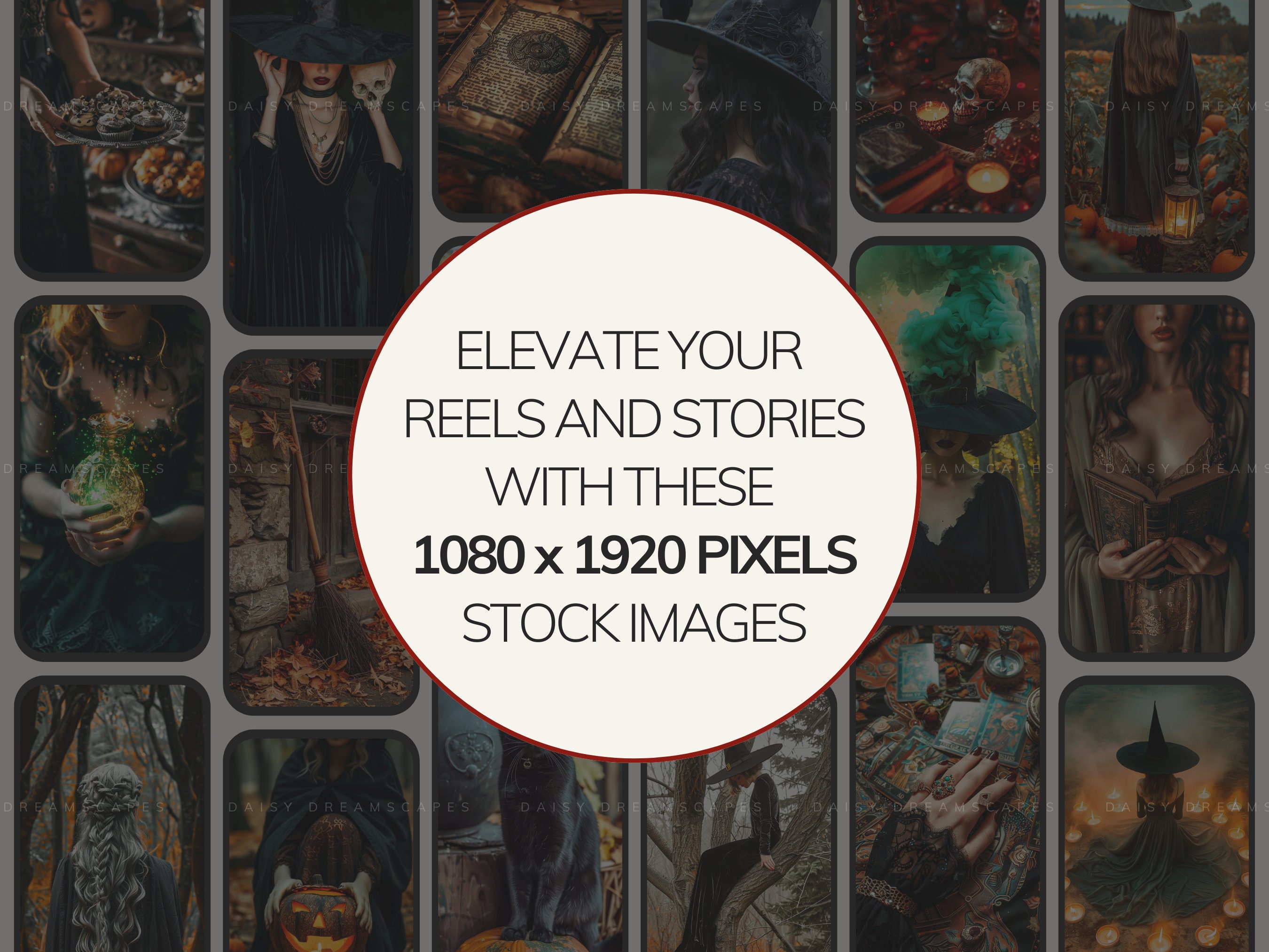 Faceless Witch Aesthetic Stock Photos MRR PLR Bundle Halloween Digital ...