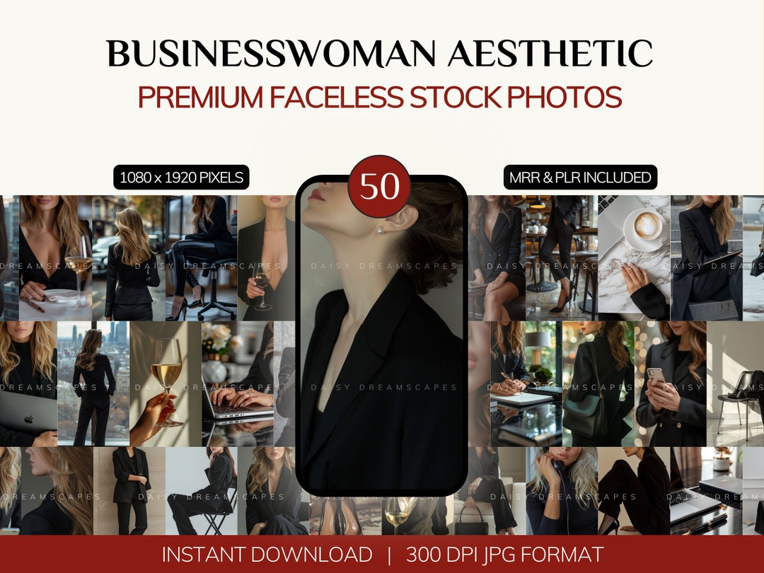 Business Woman Aesthetic Faceless Stock Photos Bundle MRR PLR Bundle ...