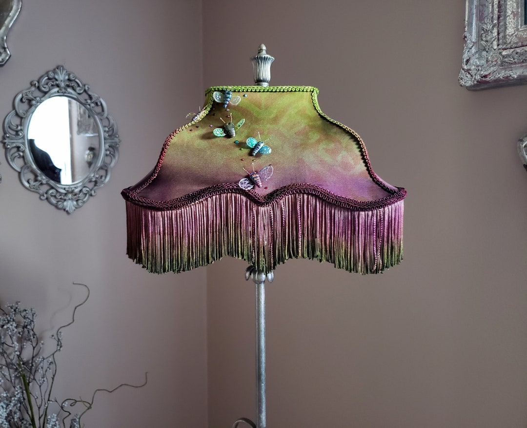 Silk Lampshade With Tiny Moths - Etsy