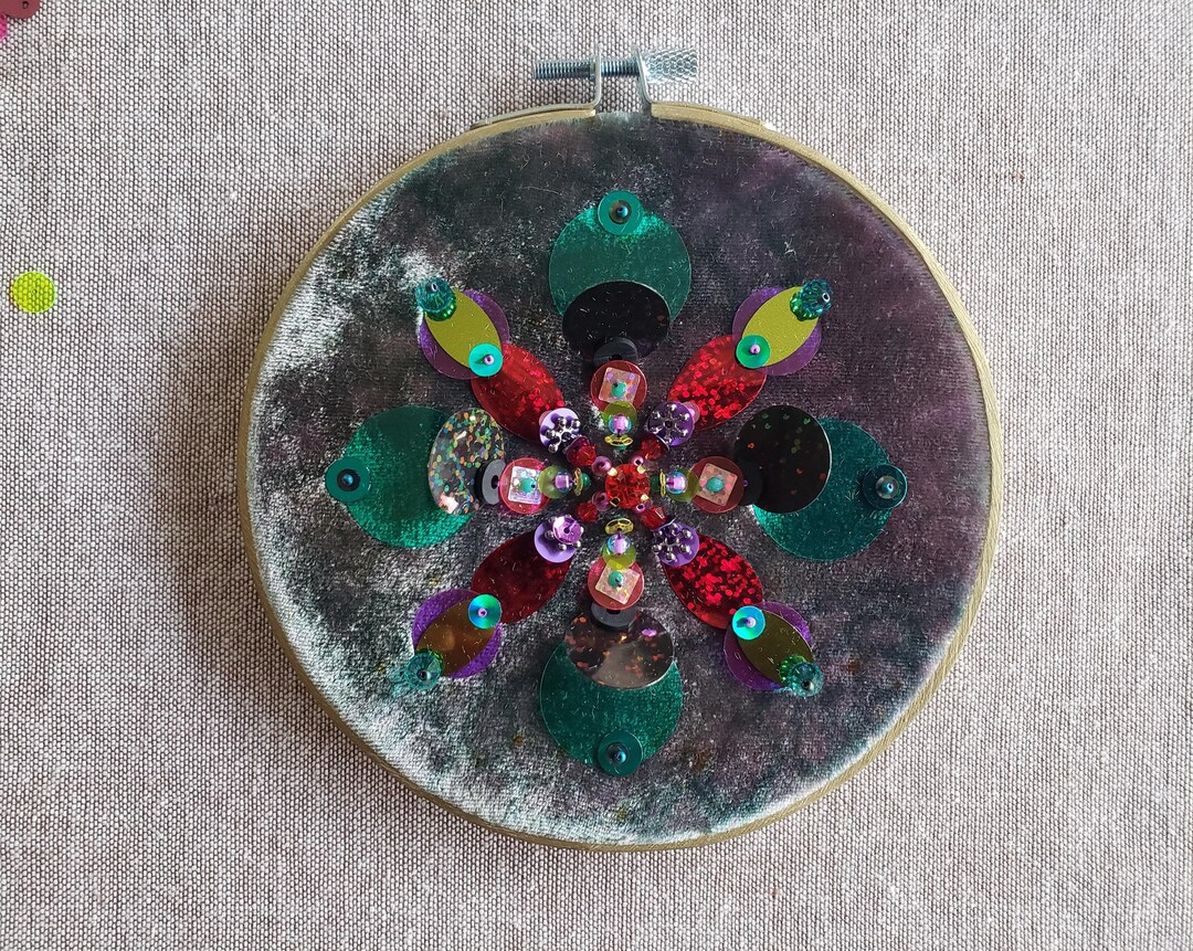 Beads and Sequins Embroidery Design on Velvet. - Etsy