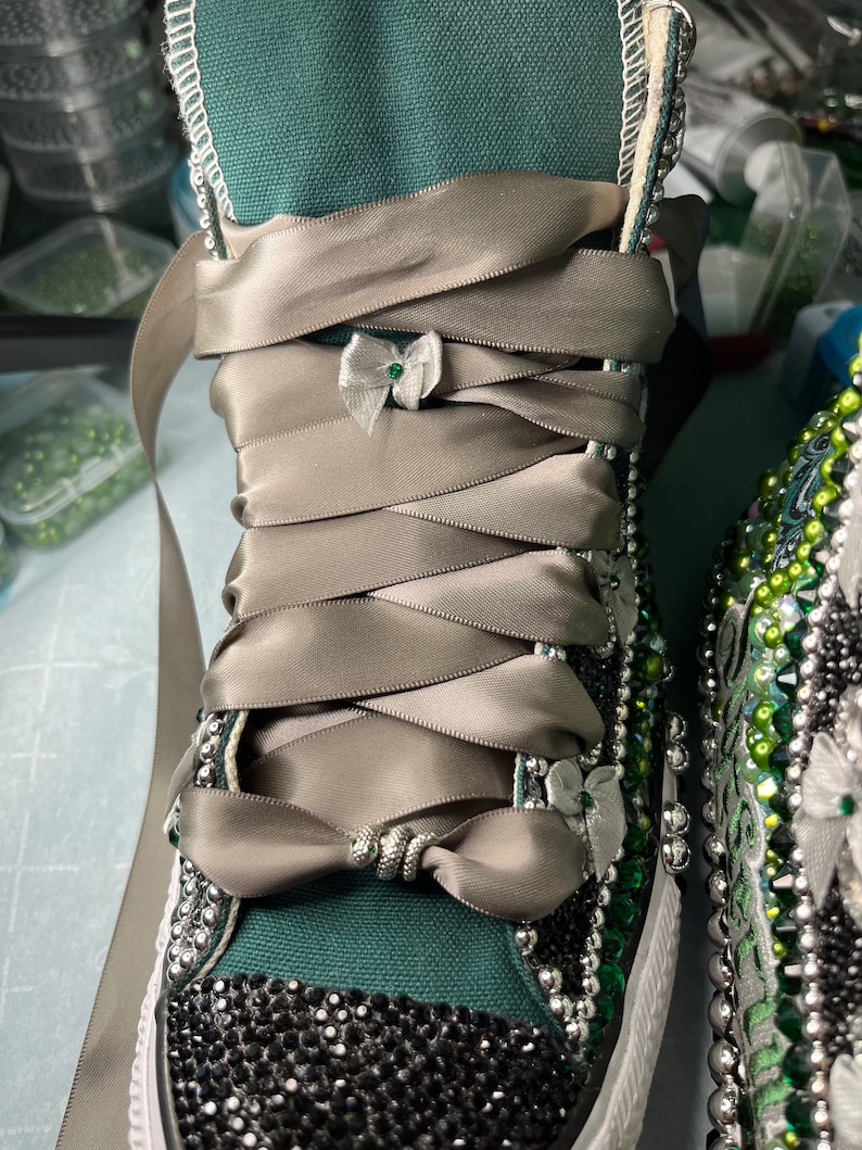 Slytherin Harry Potter Custom Bling High Top BRANDED Converse Shoes ...