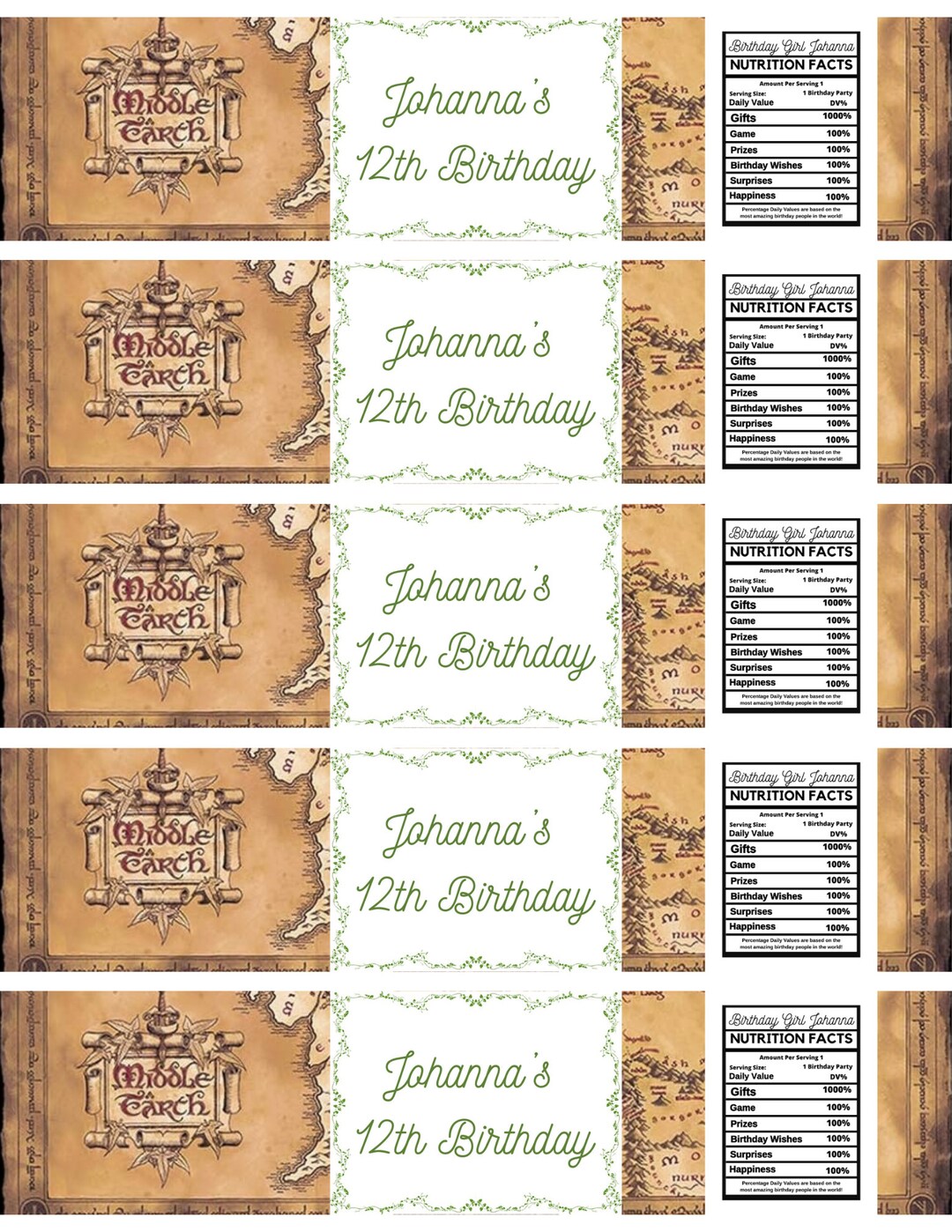 Custom Water Bottle Wrapper: Birthday Party Favor (WRAPPER ONLY) - Etsy