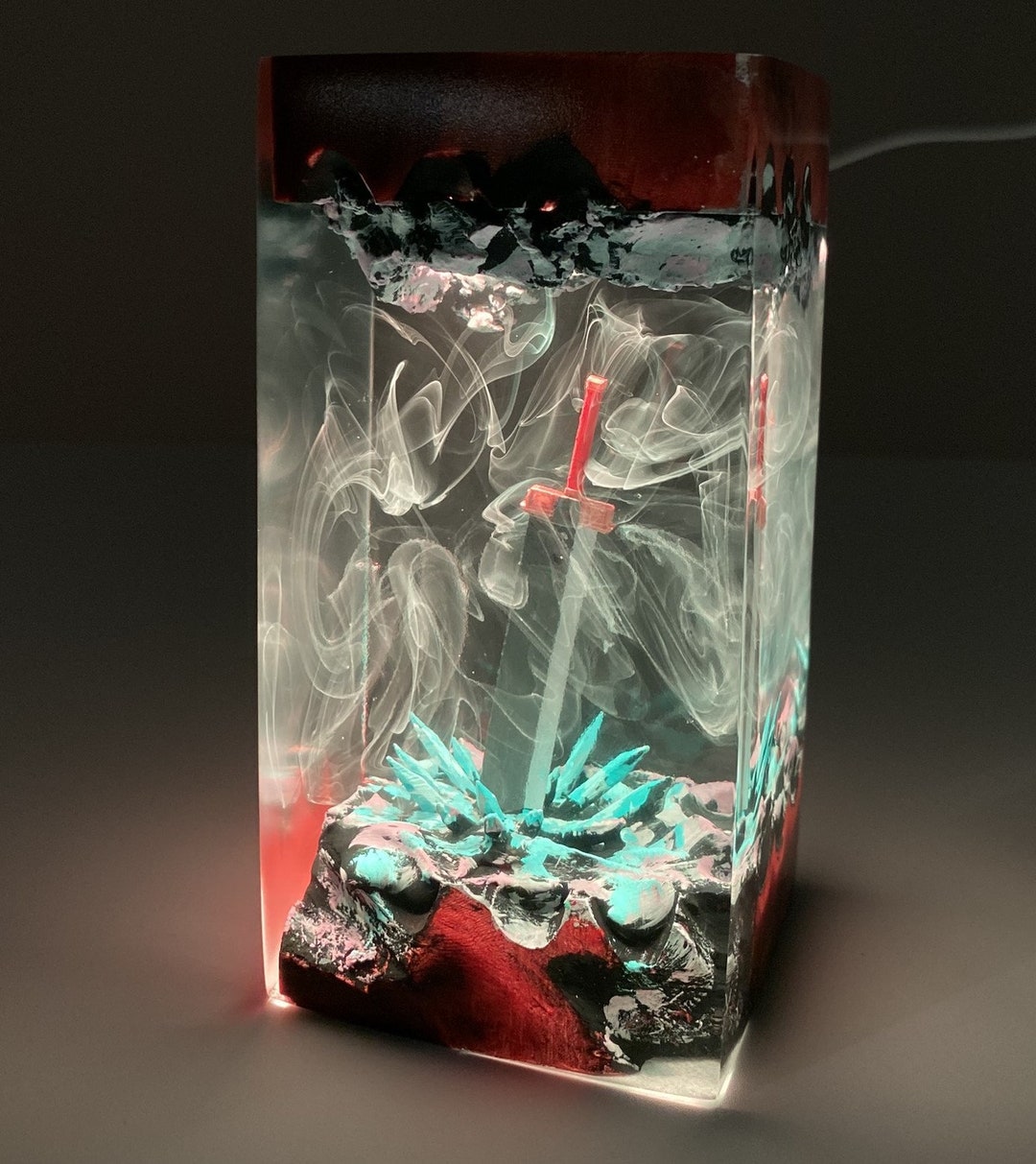 Handmade Epoxy Resin Lamp, Resin Table Lamp, Resin Diorama and Wooden ...