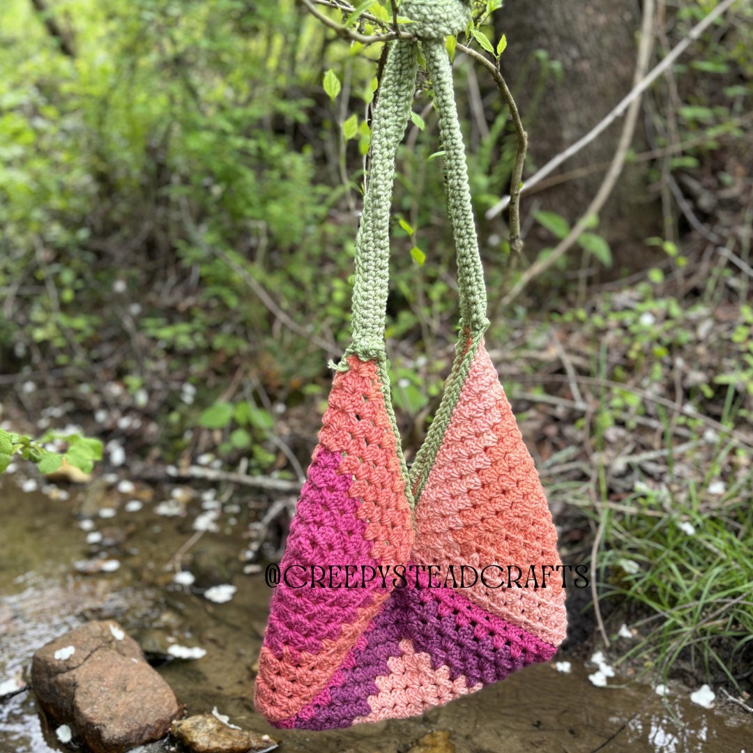 Granny Square Peachy Keen "v" Tote - Etsy