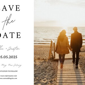 Save the Date Card Insert Your Own Photo Downloadable Template - Etsy