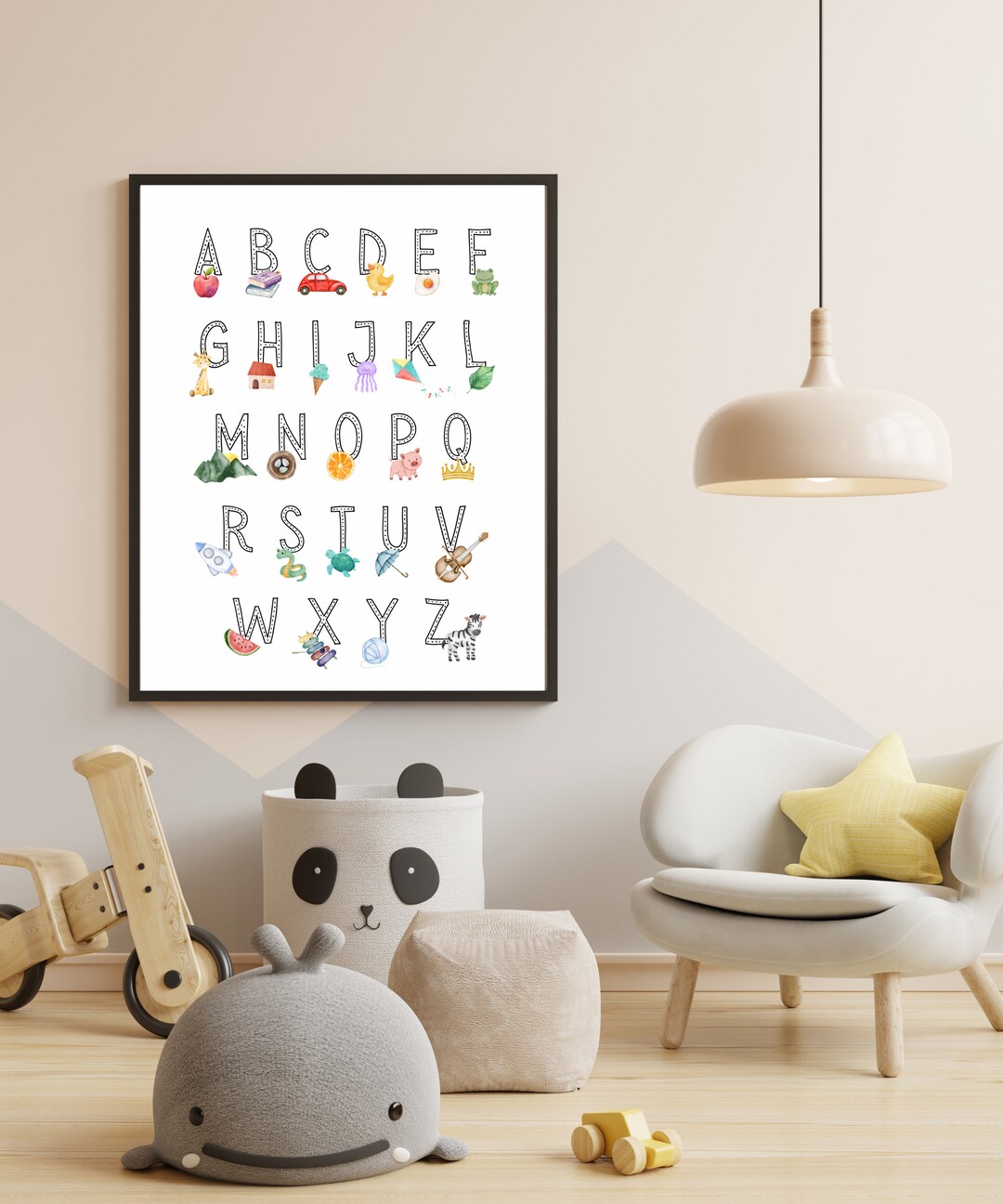 Fun Alphabet Poster: Kids Room Decor, Playroom Wall Art (digital ...