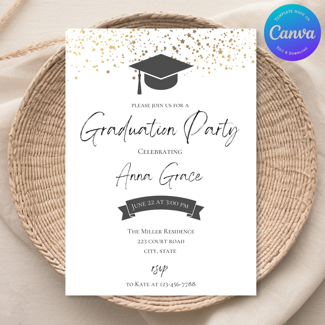 Graduation Party Invitation Template: Editable Printable (downloadable ...