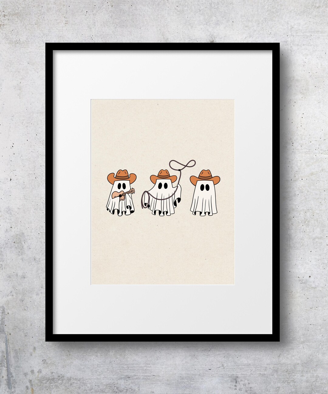 Cowboy Ghosts, Retro Halloween Art Print, Downloadable Art Print ...