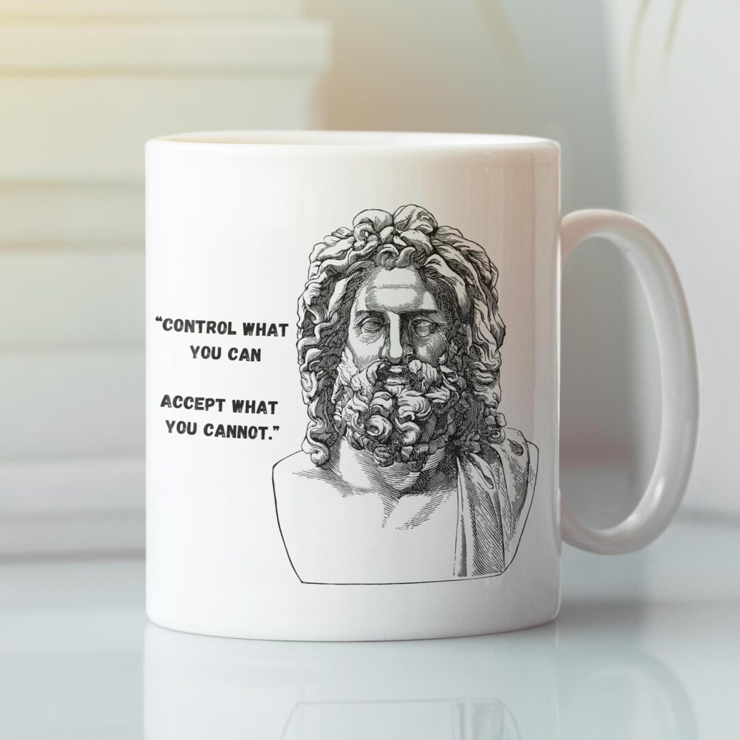 Stoic Coffee Mug, Greek Mythology Motivational Cup, Stoic Quotes Phrase ...
