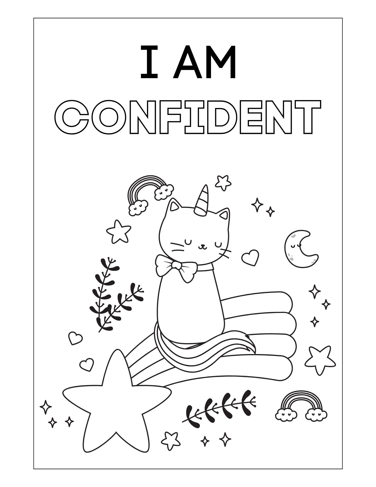 Printable Coloring Page Colouring Pages Positive Affirmations Coloring ...
