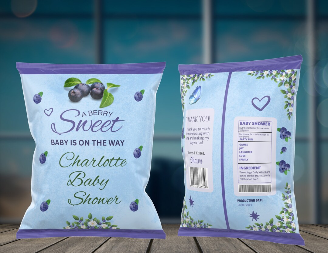 Berry Sweet Baby Shower Chip Bag Labels (digital Download) - Etsy