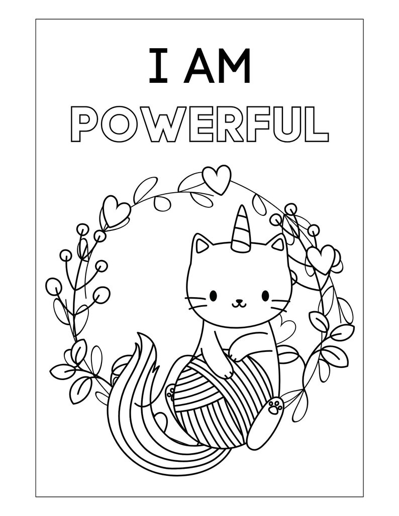 Printable Coloring Page Colouring Pages Positive Affirmations Coloring ...