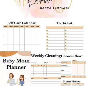 Busy Mom Planner: Editable Canva Templates, Printable PDF - Etsy