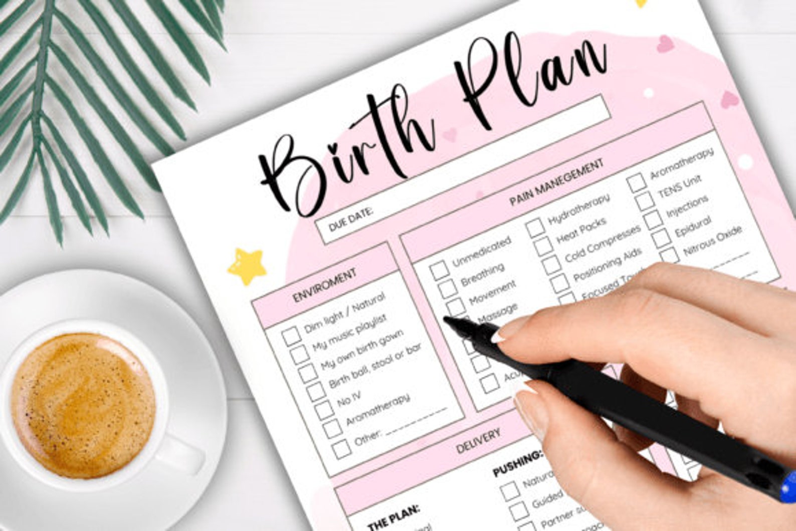 Printable Birth Plan Checklist: Customizable Doula Handouts (digital ...