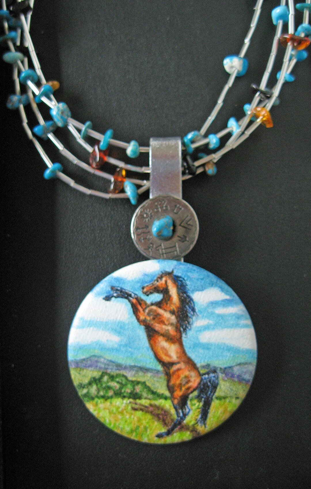 Western Cowgirl Statement Collar de caballo Original pintado a mano ...