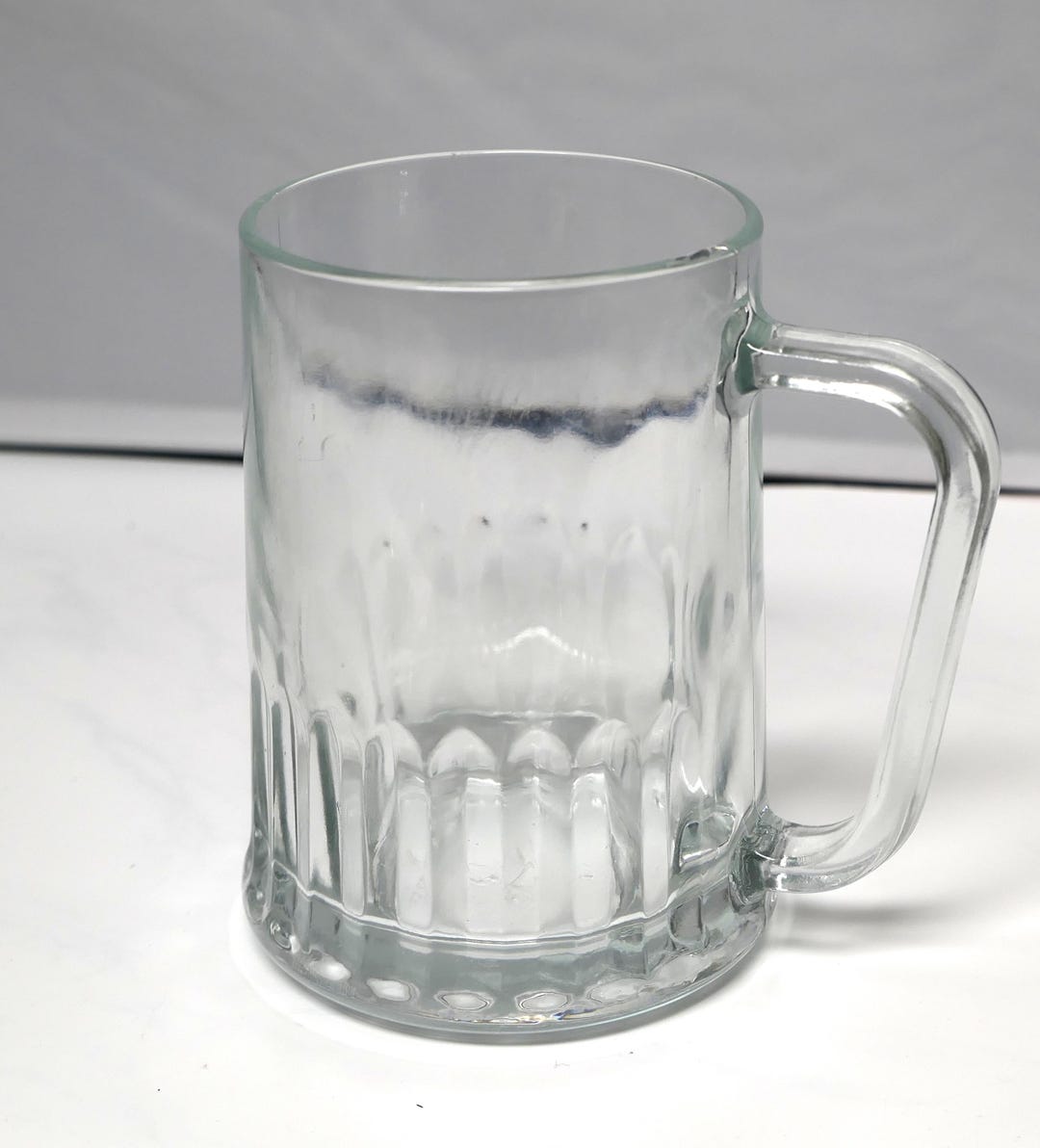 Crown Dema England Half Pint to Line Clear Ribbed Heavy Glass Mug MINT ...