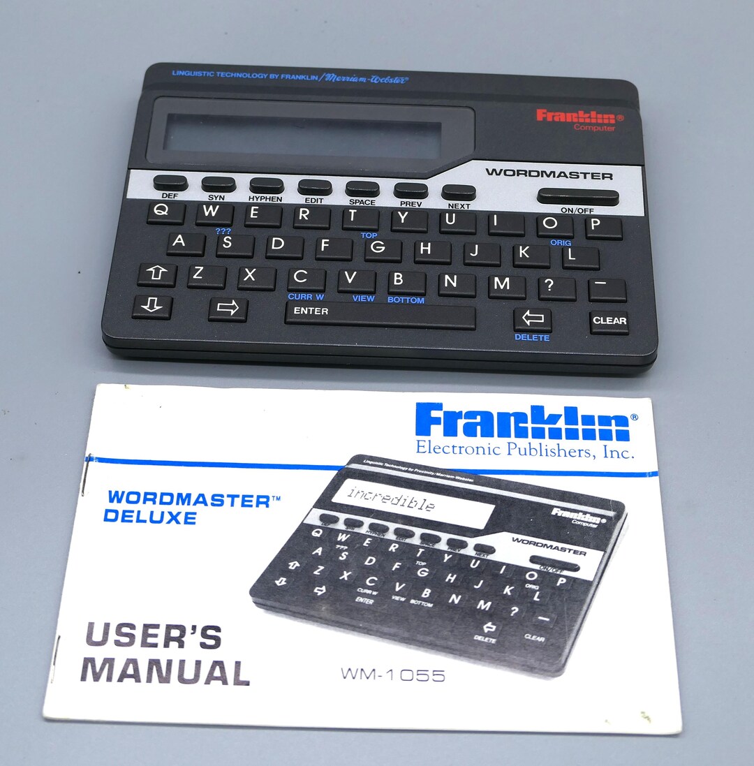 Franklin Word Master Wordmaster Deluxe WM1055 Vintage Merriam Webster ...