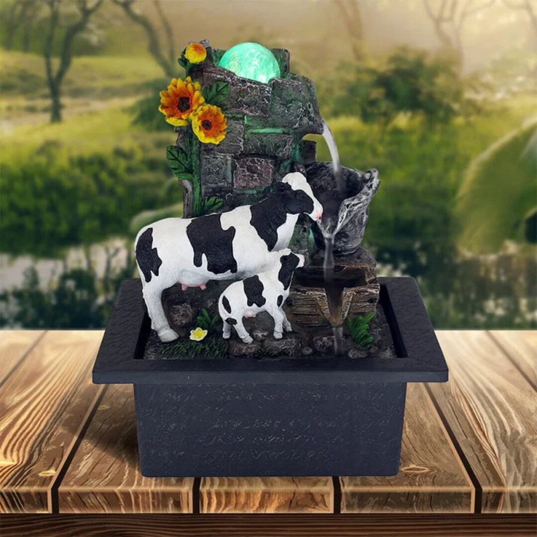 Cow Indoor LED Water Feature - Etsy