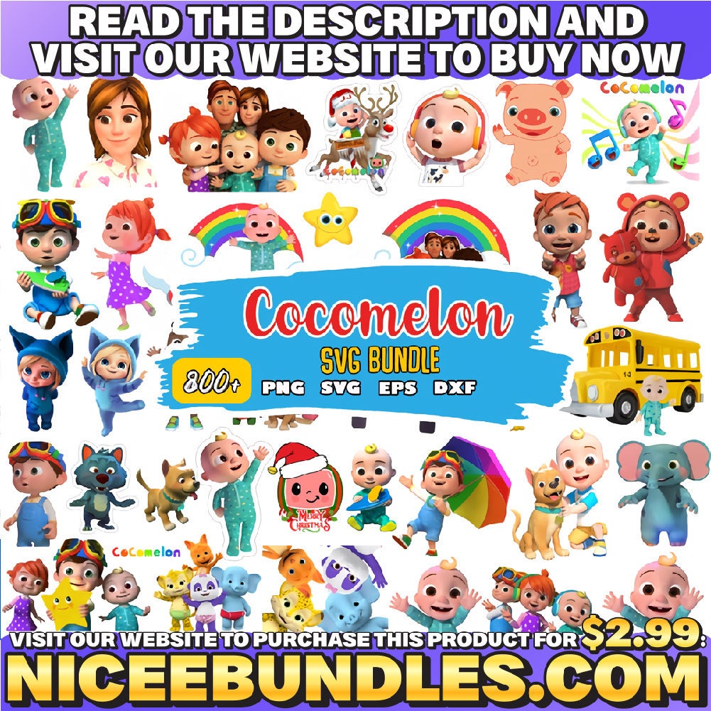 800 Files Cocomelon Bundle, Layered Cartoon Svg,png,pdf, Vector ...