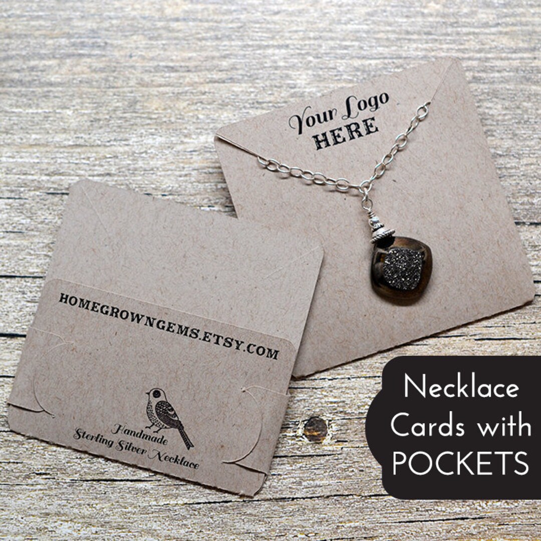 Customized Pocket Fold Necklace Cards Holds Chain Jewelry Display Cards ...