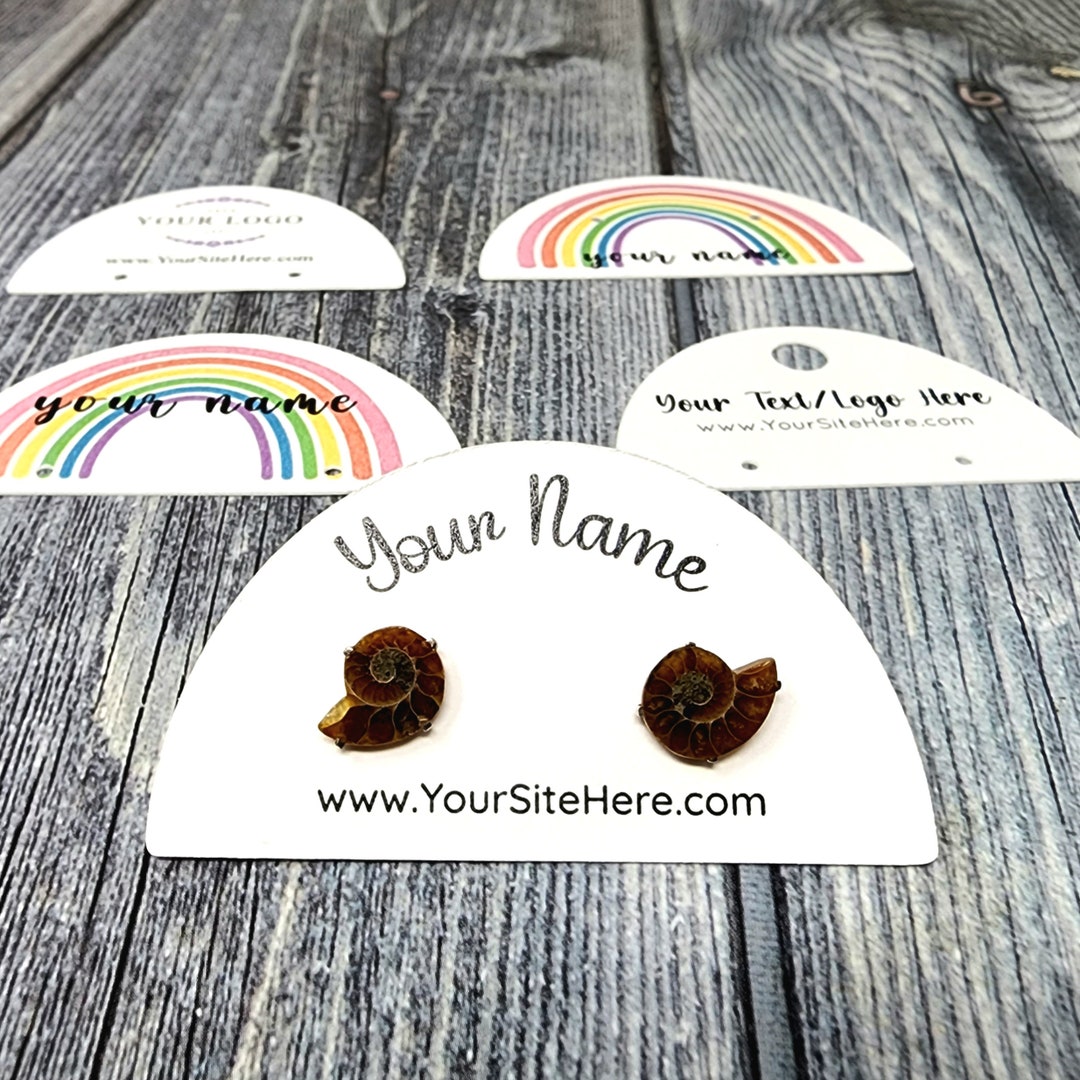 Custom Jewelry Display Cards | Semi Half Circle Stud Cards | 3 SIZES ...