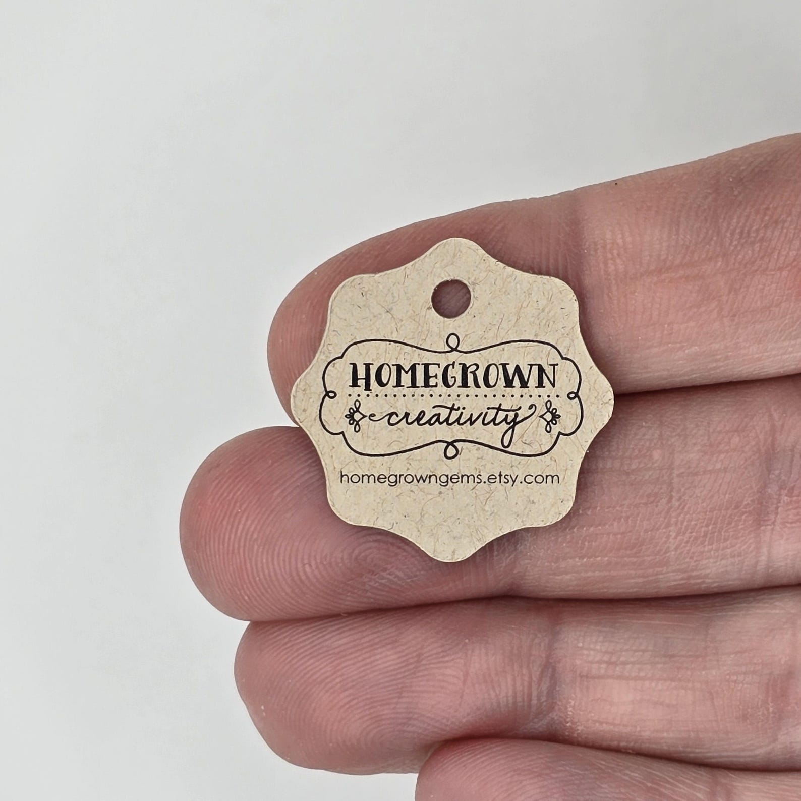 240 Hang Tags | 1"x1" | Scalloped Outside Shape Customized Small Price ...