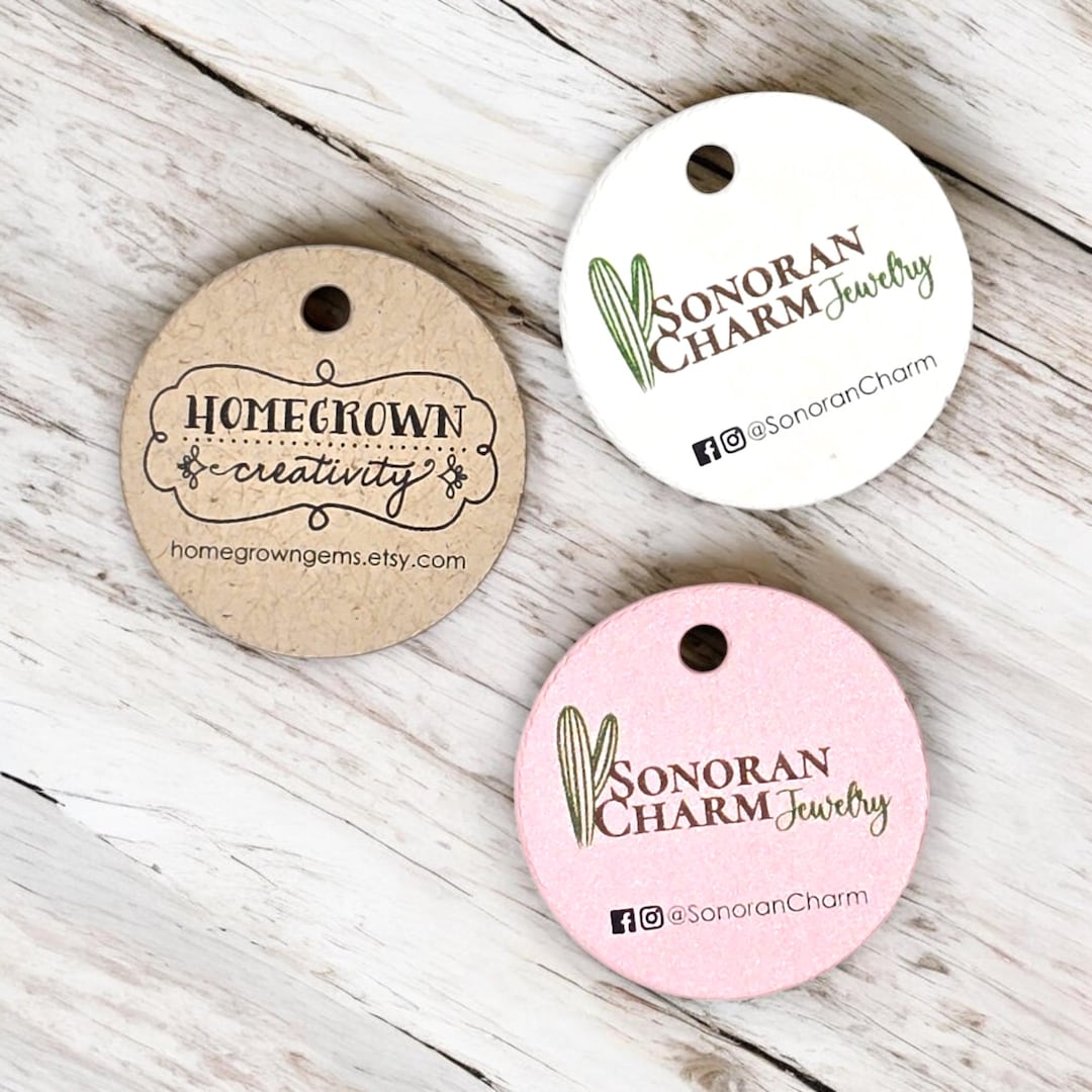 240 Hang Tags | 1"x1" | - Circle Shape Customized Small Price Tags ...