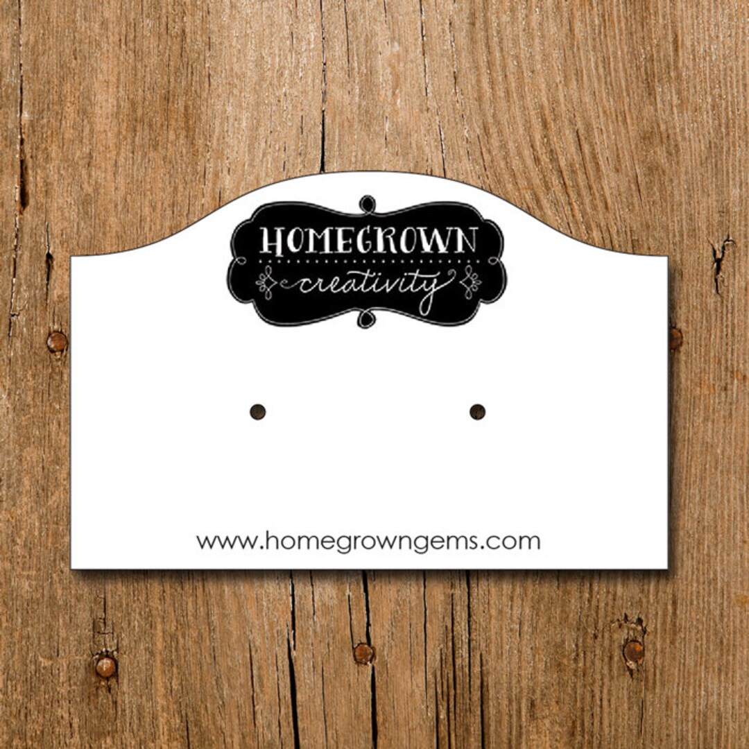 Personalized Earring Display Cards - Horizonal With Your Logo - Custom ...