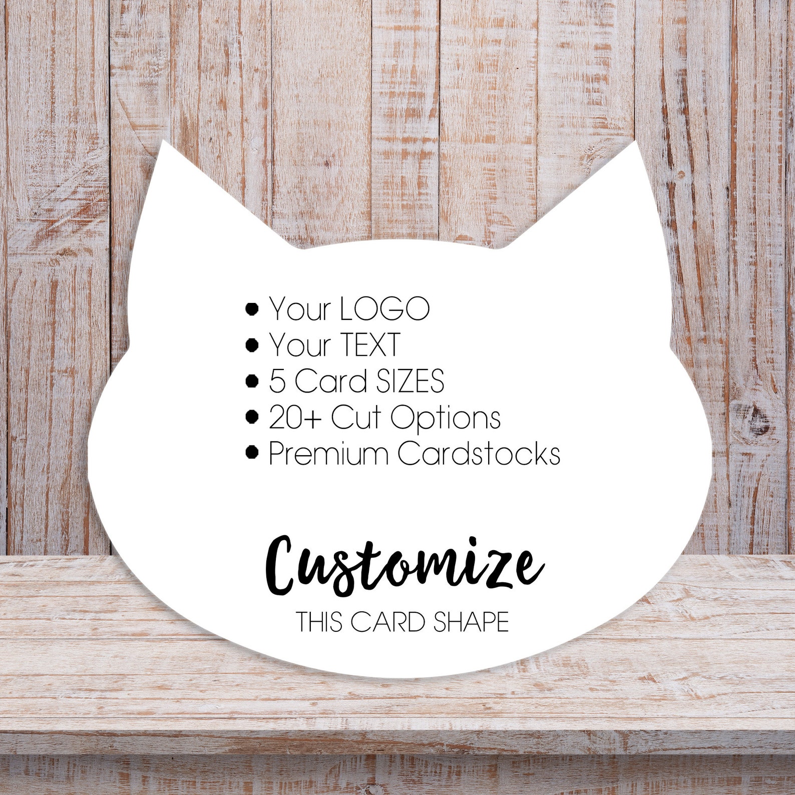 Cat Kitten Kitty Face Head Shape Jewelry Display Cards | 5 SIZES ...