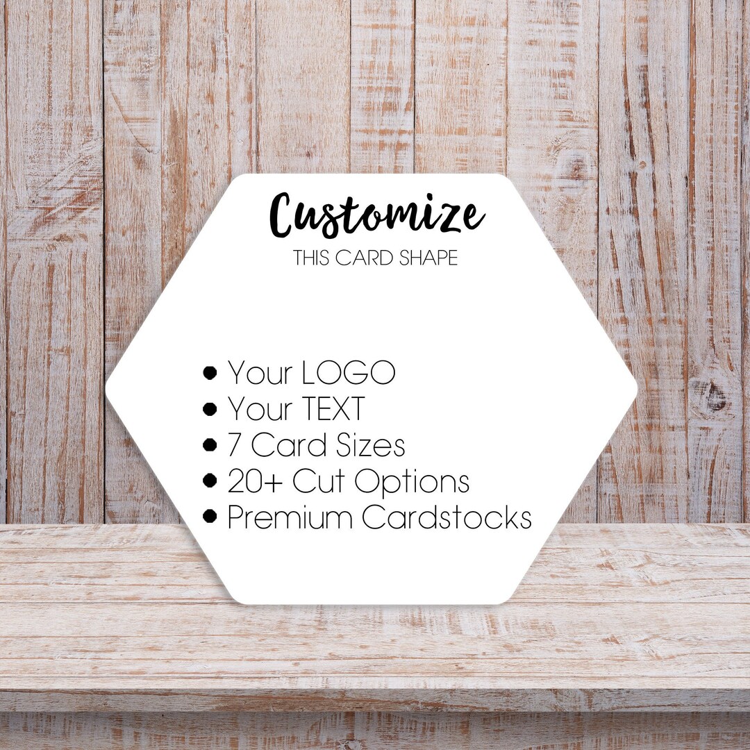 Custom Hexagon Shape Horizonal Jewelry Display Cards 7 SIZES Includes ...