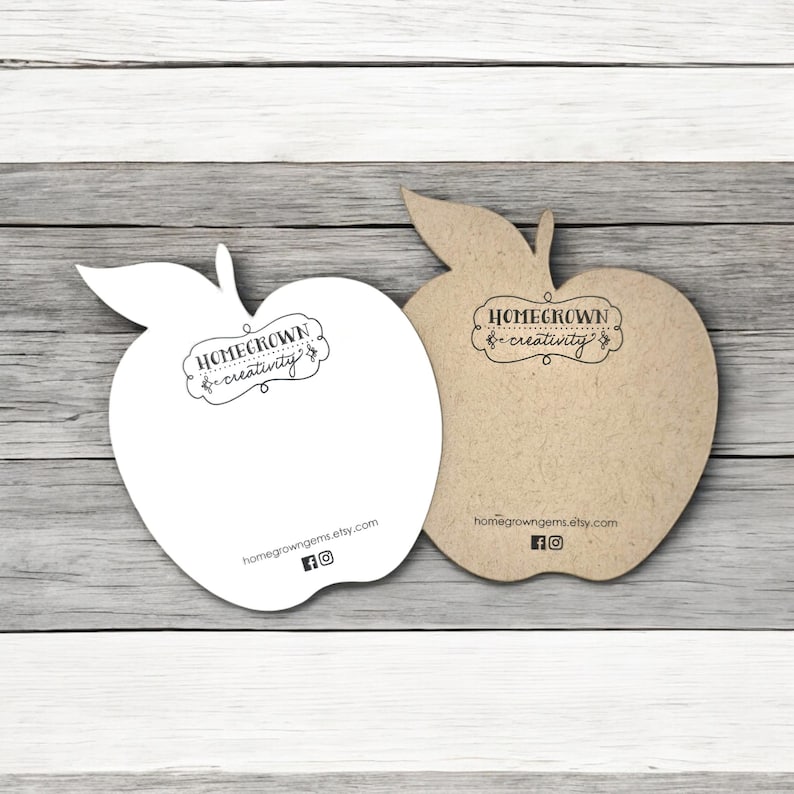 Apple Shape Jewelry Display Cards | 3 SIZES | Includes Your Logo ...