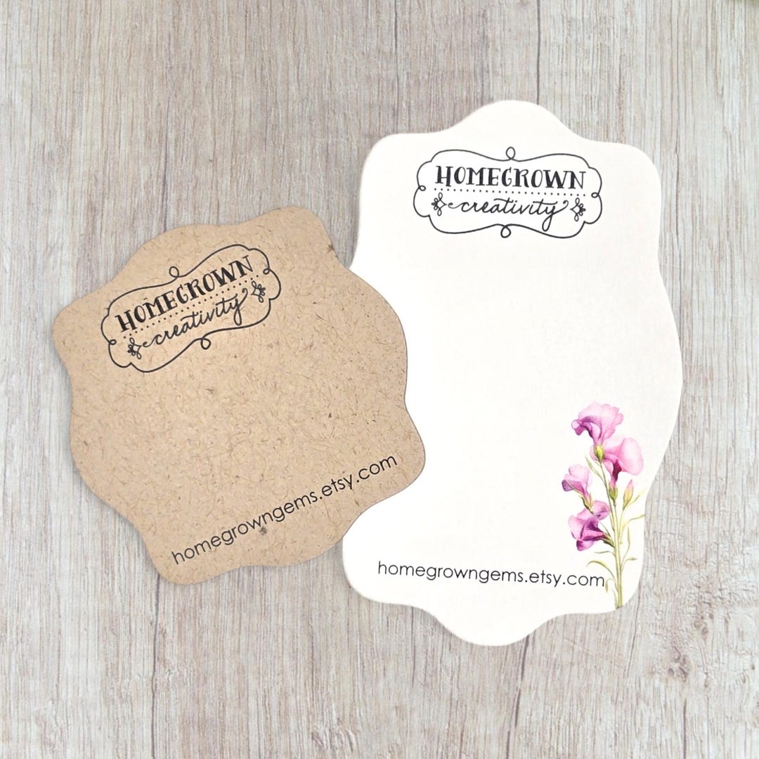Personalized Jewelry Display Cards | Ornate Curvy Design | 20 SIZES ...