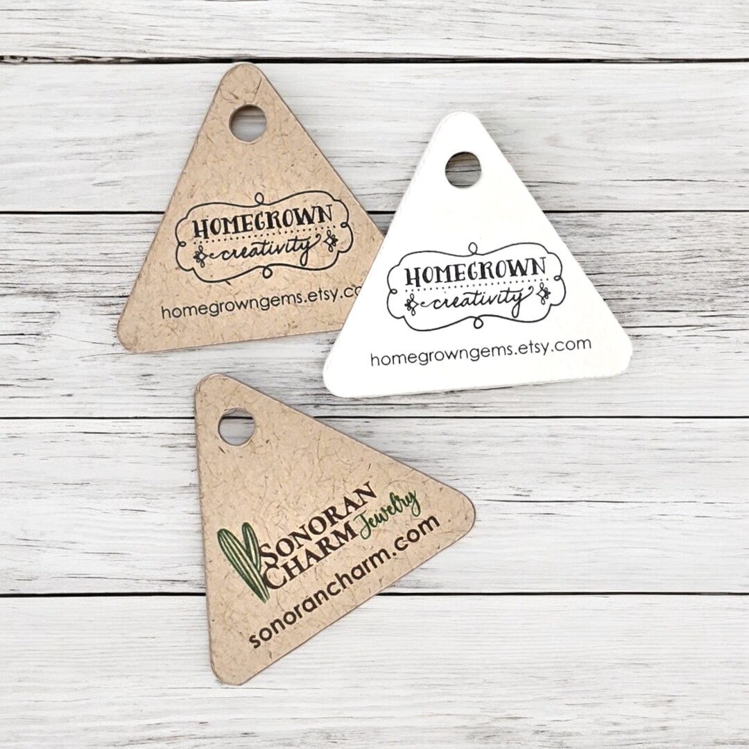 240 TAGS | 1"x1" | Mini Triangle | Custom Tags | Personalized With Logo ...