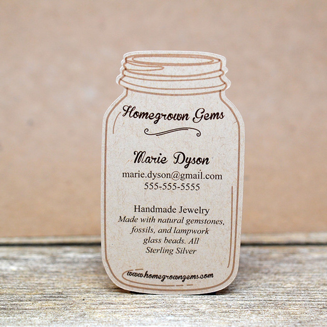 Mason Jar Modern Business Cards - Die Cut Shape - Customized Display ...